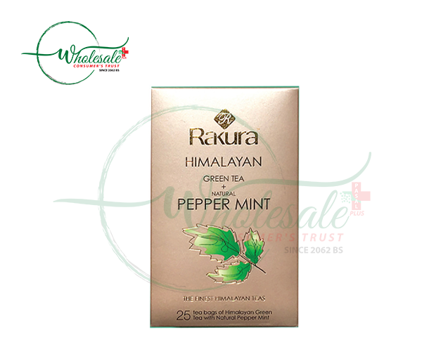 RAKURA PEPPERMINT GREEN TEA (25 TEA BAGS)