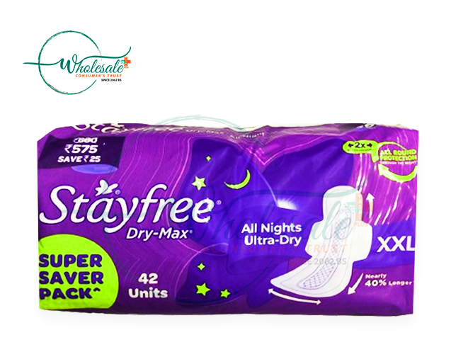 STAYFREE DRY-MAX ALL NIGHTS ULTRA DRY 42UNITS XXL